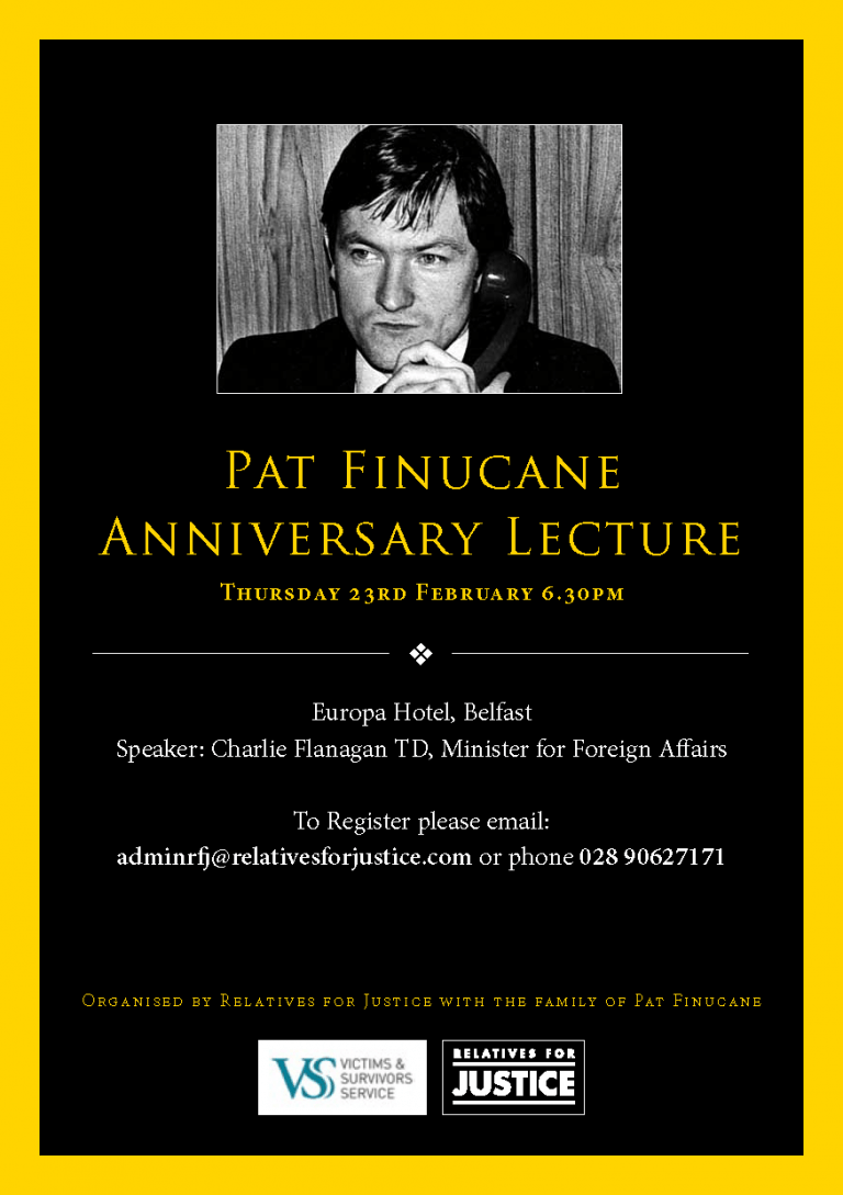 Pat Finucane Anniversary Lecture 2017 - Madden & Finucane Solicitors ...