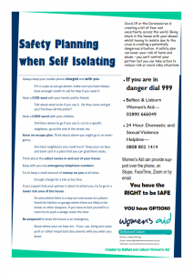 Self Isolation Safety Plan - Women's Aid - Madden & Finucane Solicitors ...