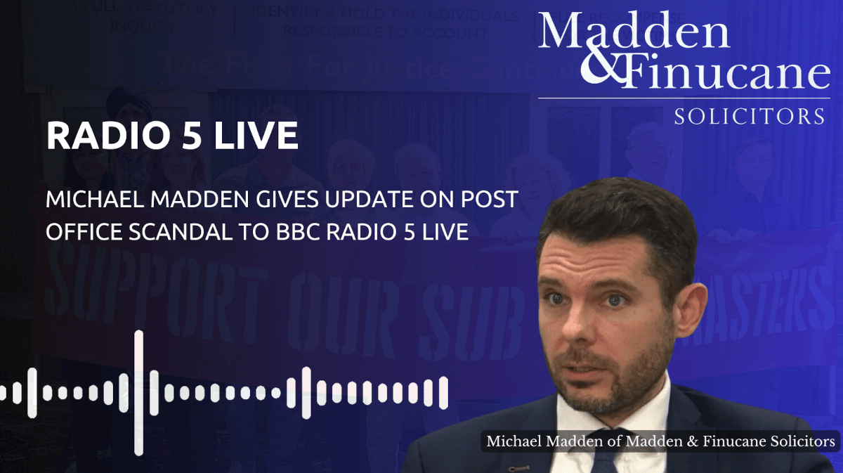 Michael Madden gives update on Post Office Scandal to BBC Radio 5 Live - Madden & Finucane ...